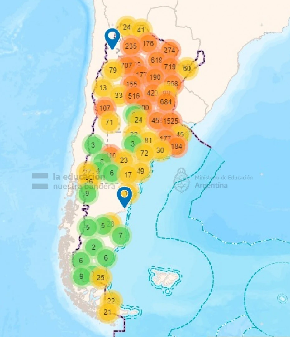 Educación presentó un mapa georreferenciado con las escuelas primarias ...